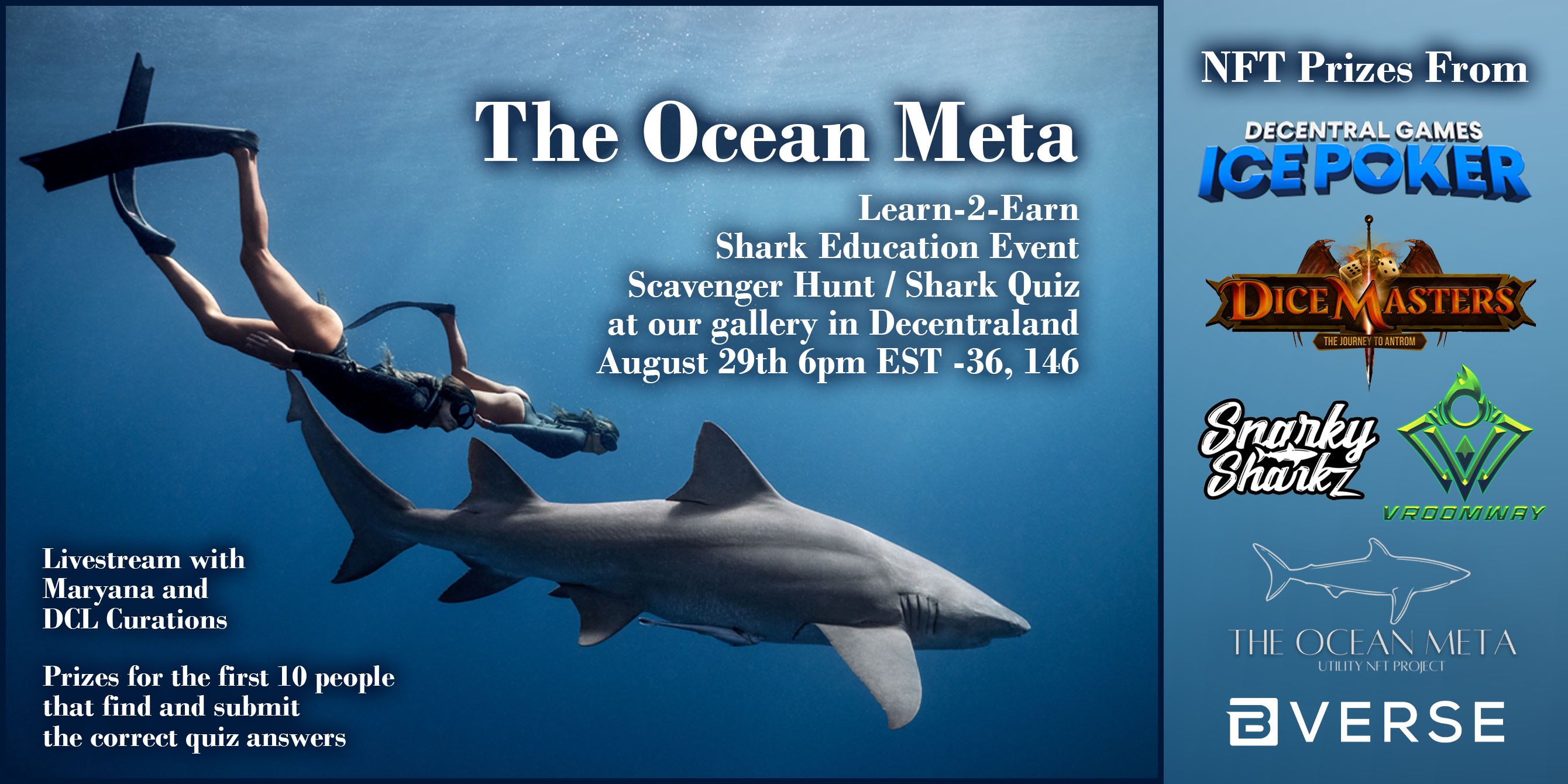 Learn 2 Earn - Shark Education | Decentraland Events